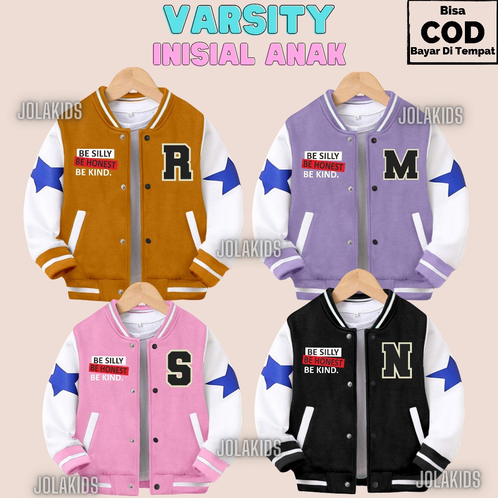 Jual Jaket Varisty Anak INISIAL R M N & S Umur 2-12 Tahun JaCket ...