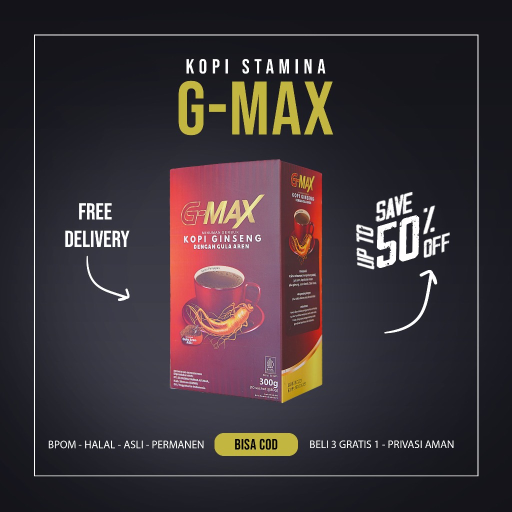 Jual COFFE GMAX MINUMAN KOPI STAMINA PRIA TAHAN LAMA ORIGINAL 100% EXTRA GINSENG & GULA AREN ...