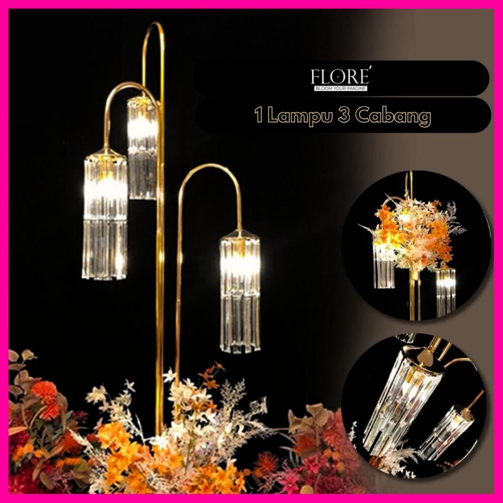 Jual Lampu Standing Pernikahan 1 Set Rumbai Akrilik / Lampu Berdiri ...