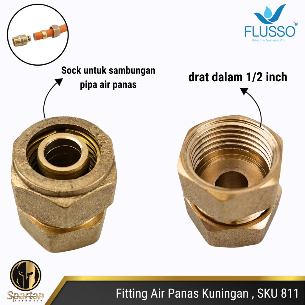 Jual Fitting Sambungan Selang Air Panas / Nepel Sambungan Pipa Water Heater Elbow Keni Tee Sock ...