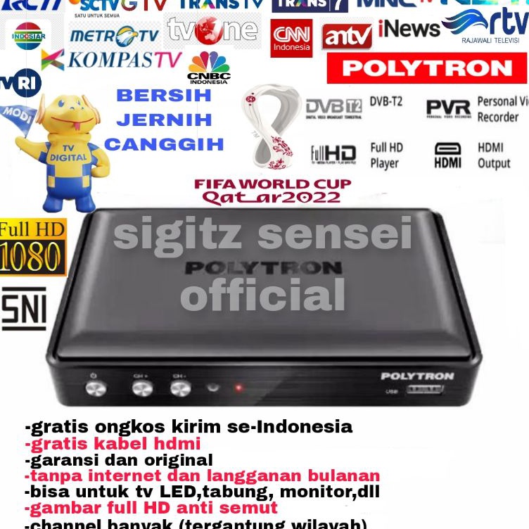Jual tP tv digital set top box Polytron pdv 6T2 61T2 dvb t2 stb dvbt2 tv tabung tv led | Shopee ...