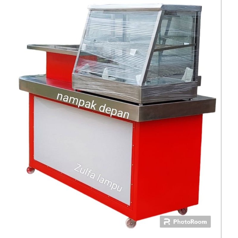 Jual meja etalase neon box besi cat merah UK 150cm | Shopee Indonesia