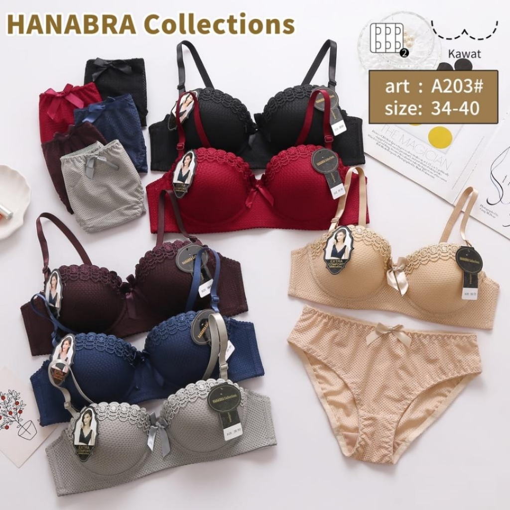 Jual BRA/BH HANABRA A203 Kawat Set Celana Dalam Wanita Dengan Kawat ...