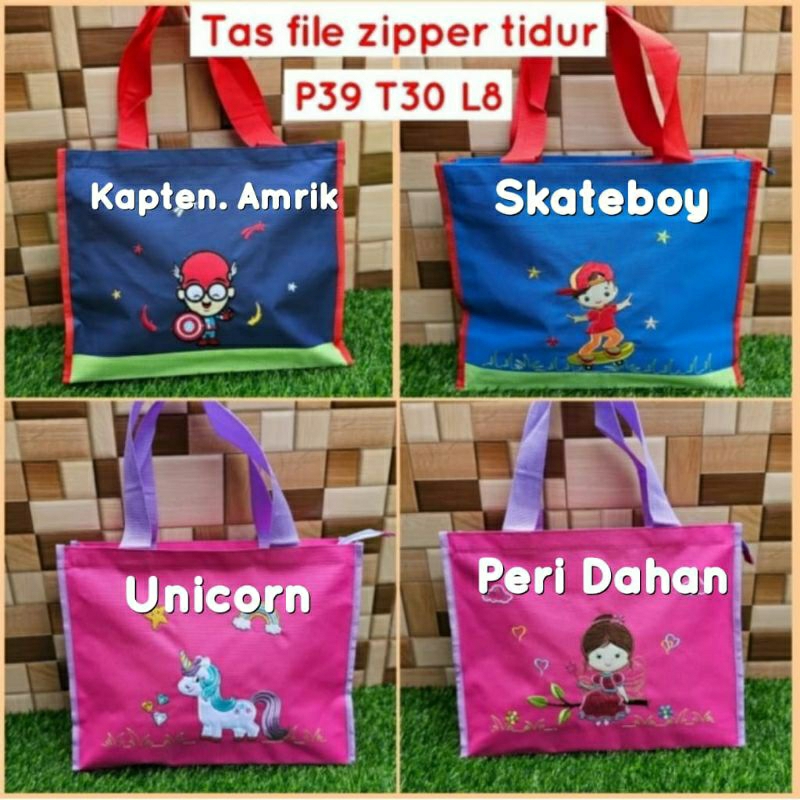 Jual TOTE BAG FILE FOLDER CUSTOM NAMA Databag Karakter Bordir TAS LES ...