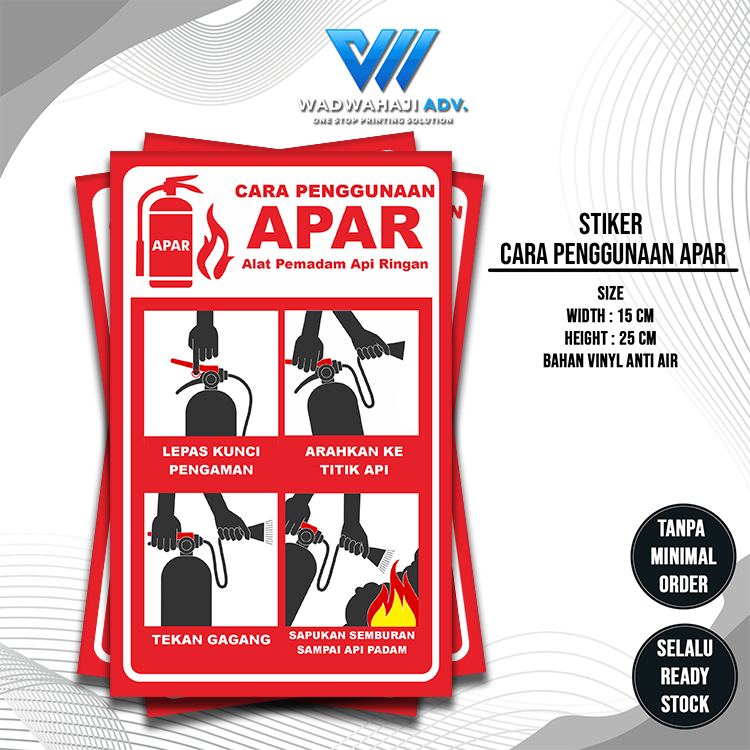 Jual Stiker Cara Penggunaan APAR Bahan Vinyil Anti Air | Waterproof ...