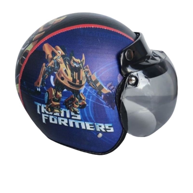 Jual Helm Bogo Karakter Kulit Anak Usia 4-7thn Free Kaca (Transformers ...