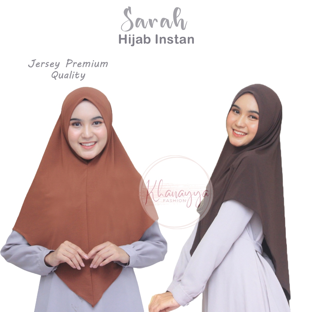 Jual Sarah Hijab Instant Khimar Jilbab Instan Kerudung Bergo Malay Daily Jersey Premium | Shopee ...
