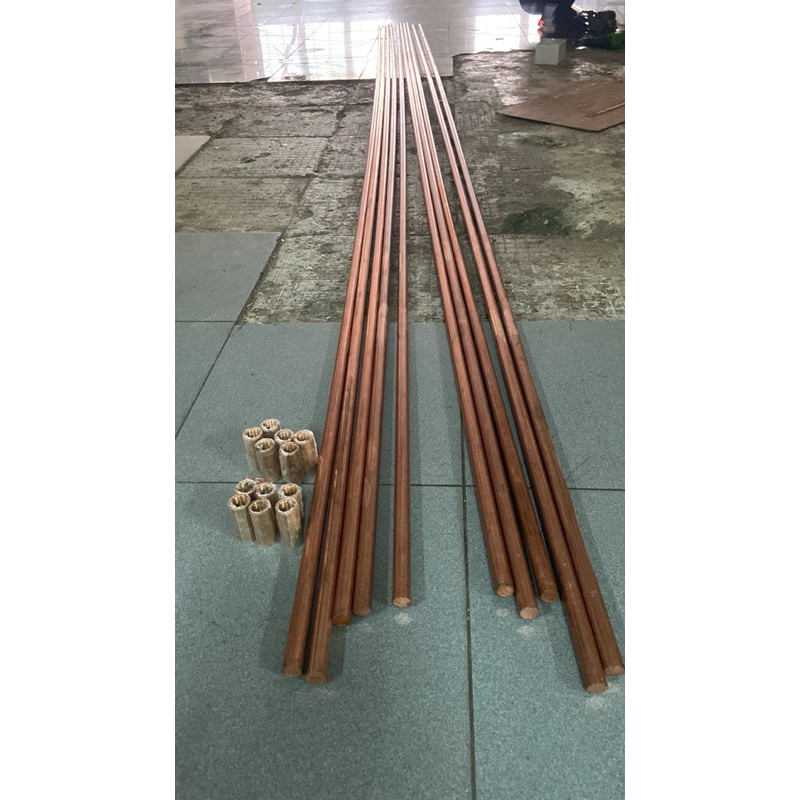 Jual as tembaga diameter 8mm x 1meter full tembga murni grounding rod ...