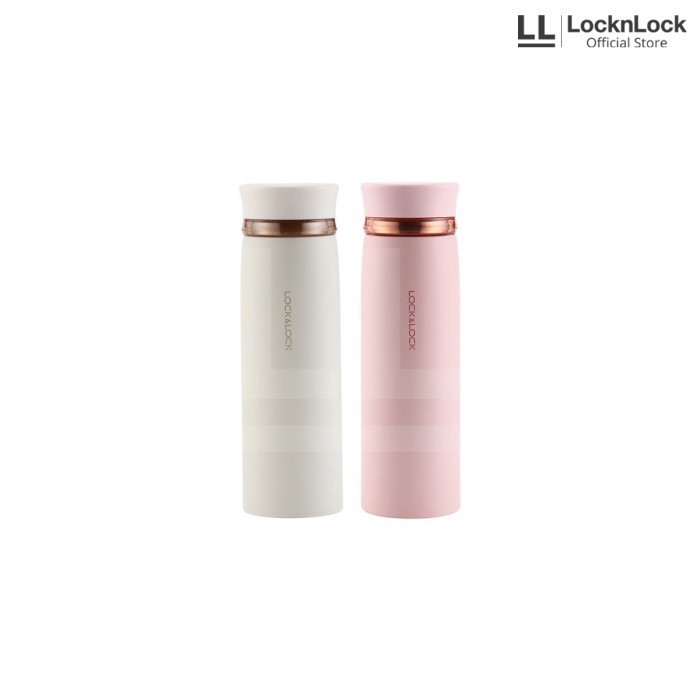 Jual Lock and Lock Feather Ring Vacuum Tumbler 450ml Pastel Pink ivory ...