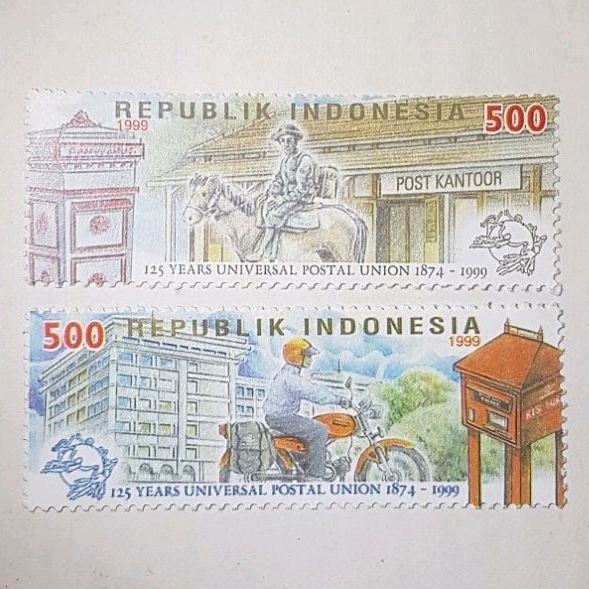 Jual Perangko Langka Peringatan 125th Pos Dunia Kondisi Baru Set 2pc ...