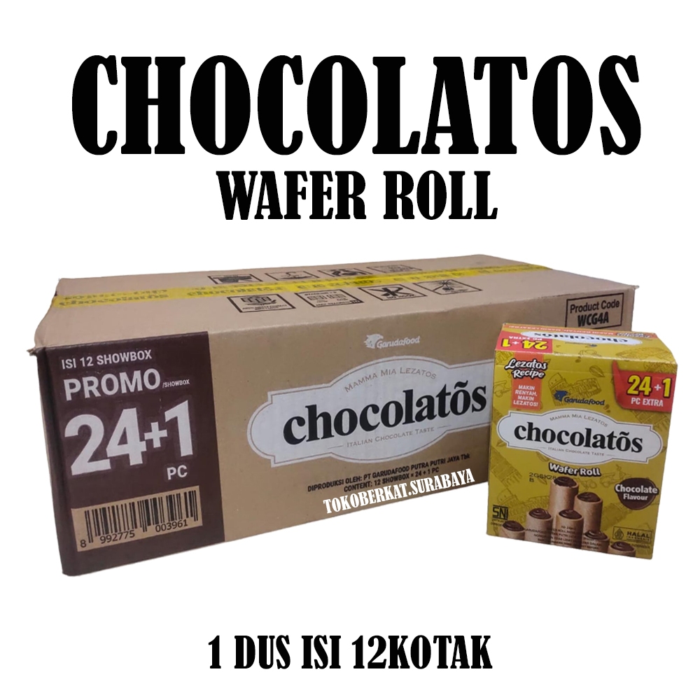 Jual CHOCOLATOS WAFER ROLL DUS ISI 12 KOTAK | Shopee Indonesia