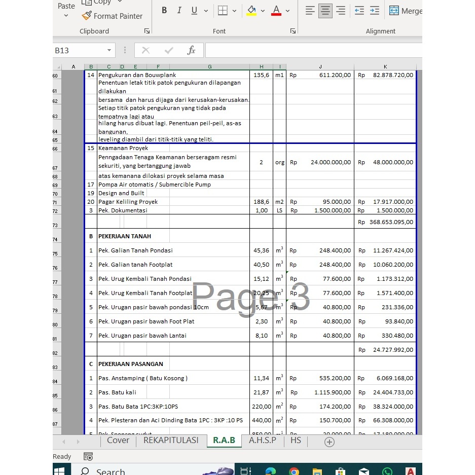 Jual Jasa Rencana Anggaran Biaya RAB Rumah Toko Gedung Gudang Kantor ...