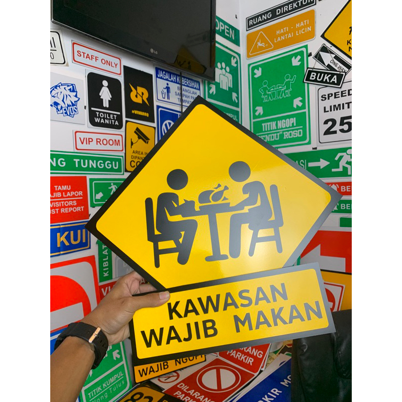 Jual SIGN KAWASAN WAJIB MAKAN 10 x 30 & 30 x 30 cm | Shopee Indonesia