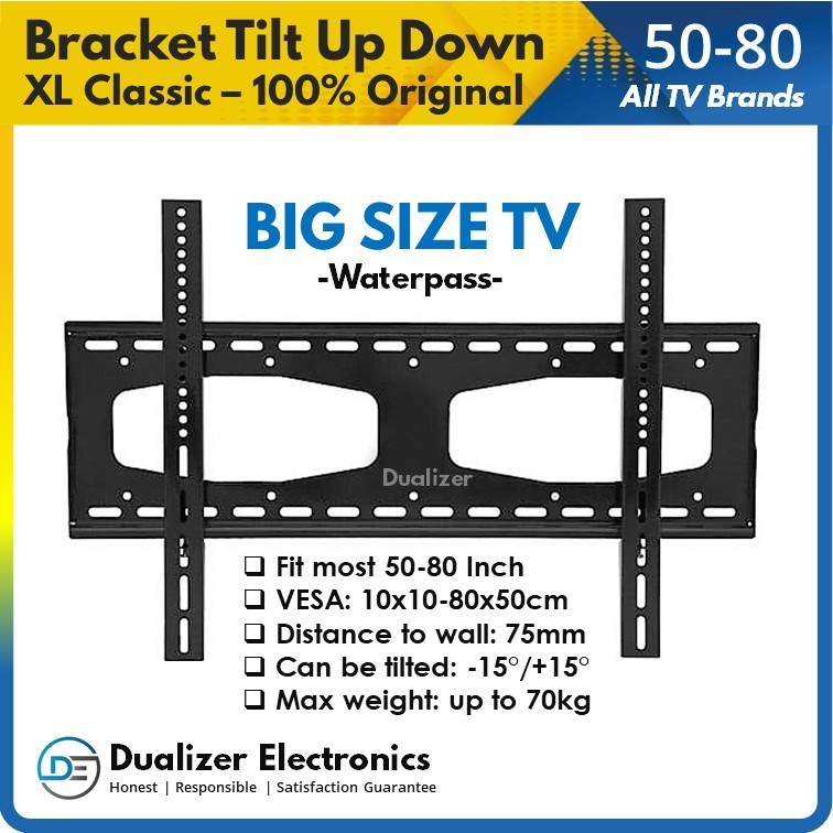 Jual Bracket TV Smart/Android 55 60 65 70 75 80 84 Inch Tilt Up Down ...