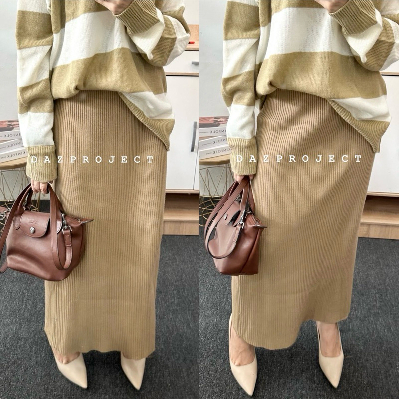 Jual Rok knit span Rok Polos span Rok size Standart & Rok Jumbo rajut ...
