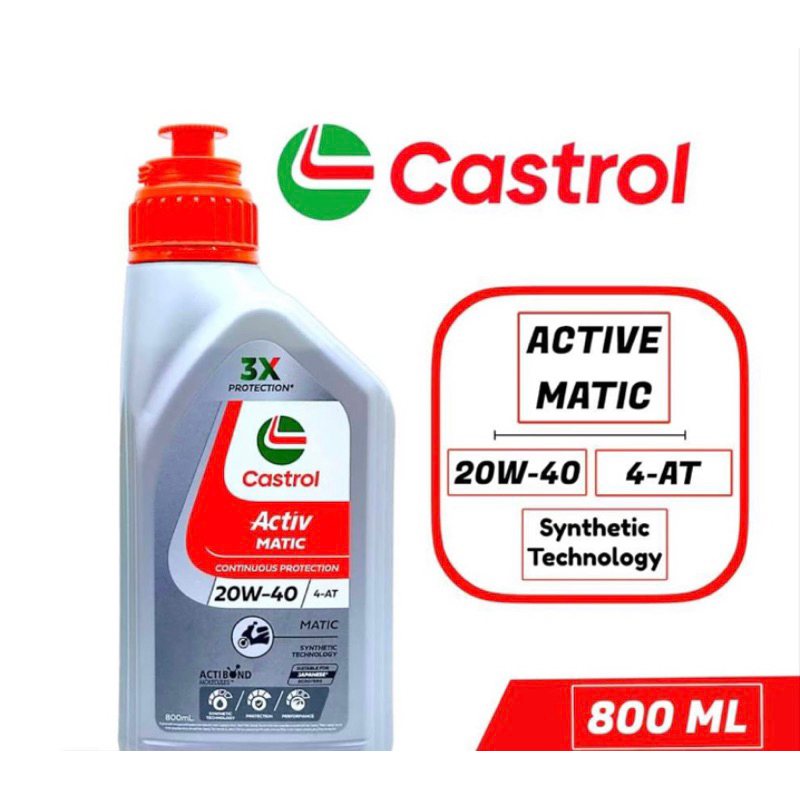 Jual Paket oli castrol active matic 800ml + gardan castrol 120ml for ...