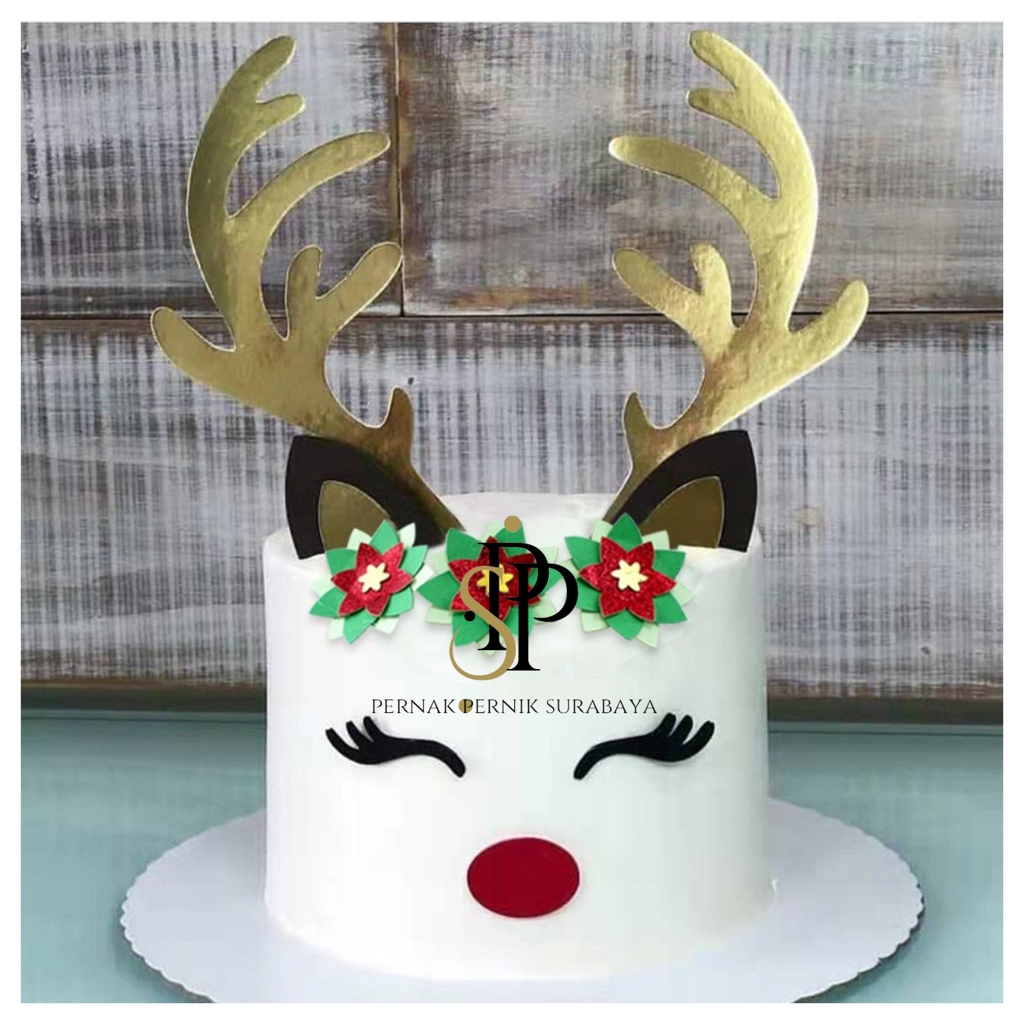 Jual DEER RUSA TOPPER KERTAS HIASAN KUE TART TANDUK RUSA NATAL DAN ...