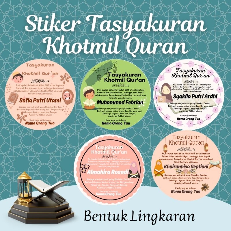 Jual Part 1 / Isi 16 pcs/ Stiker Khatam an Quran/ Cetak Stiker ...