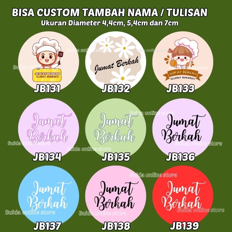 Jual Stiker Sticker Label Jum'at Berkah Segel Box Dus toples Sealer ...