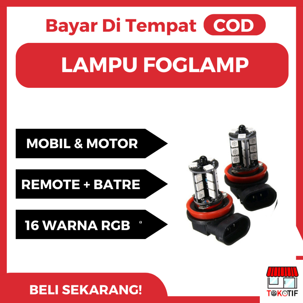 Jual Lampu LED Mobil 12 Volt Lampu Foglamp LED H11 RGB 27 Titik LED SMD ...