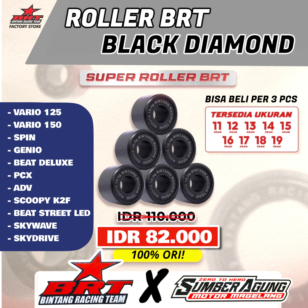 Jual ROLLER BRT RACING VARIO 125 150 160 PCX ADV SPIN SKYDRIVE BEAT ...