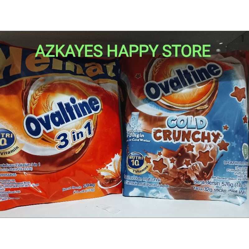 Jual Ovaltine cold crunchy dan 3in1 18 stick | Shopee Indonesia