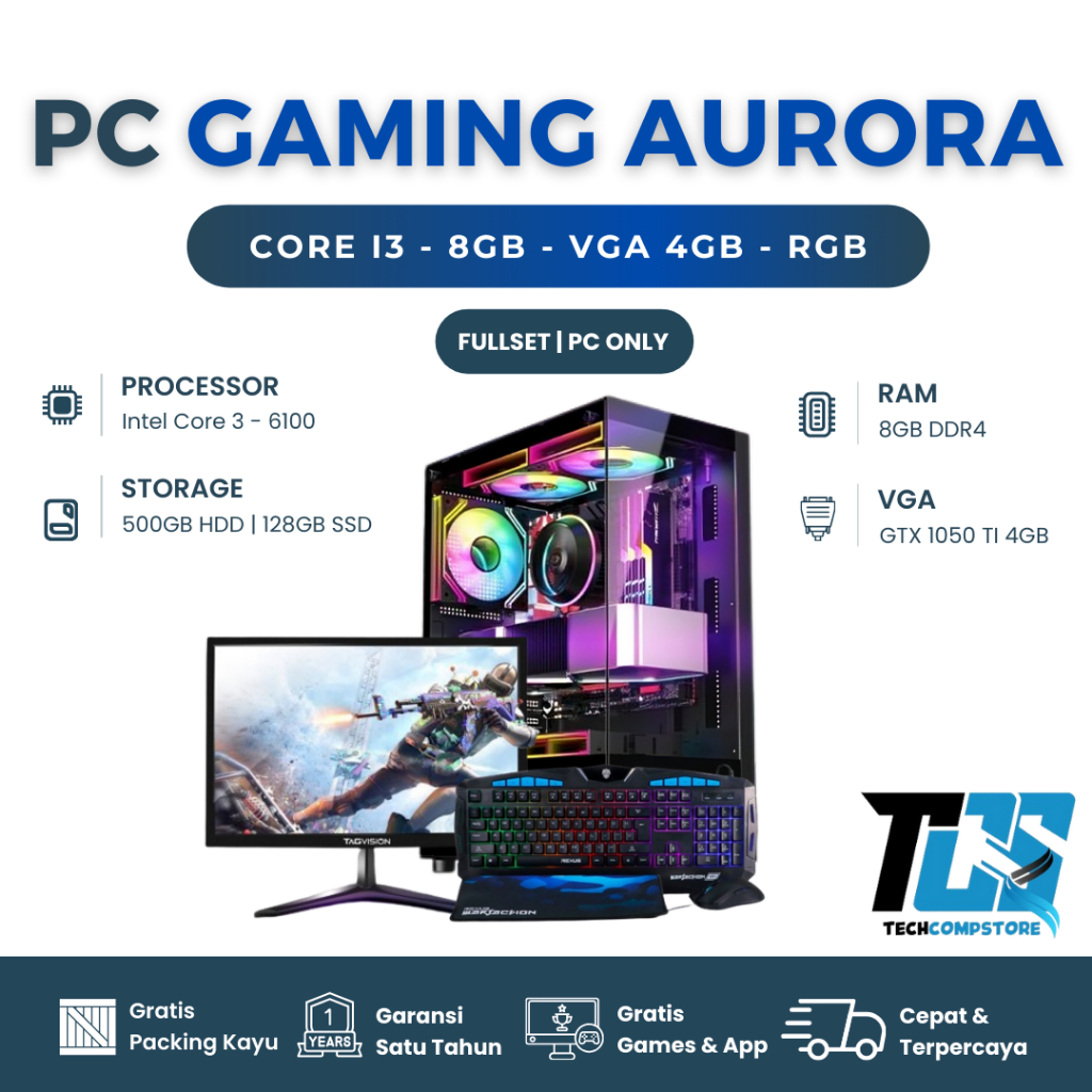 Jual PC Gaming Live Streaming i3 Ram 8GB VGA GTX 1050 TI 4GB SSD 128GB ...