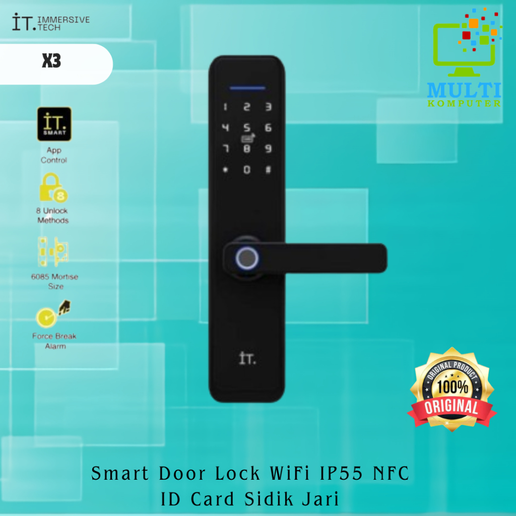 Jual IT Smart Door Lock X3 - Handle Wifi Fingerprint RFID NFC IP55 ...