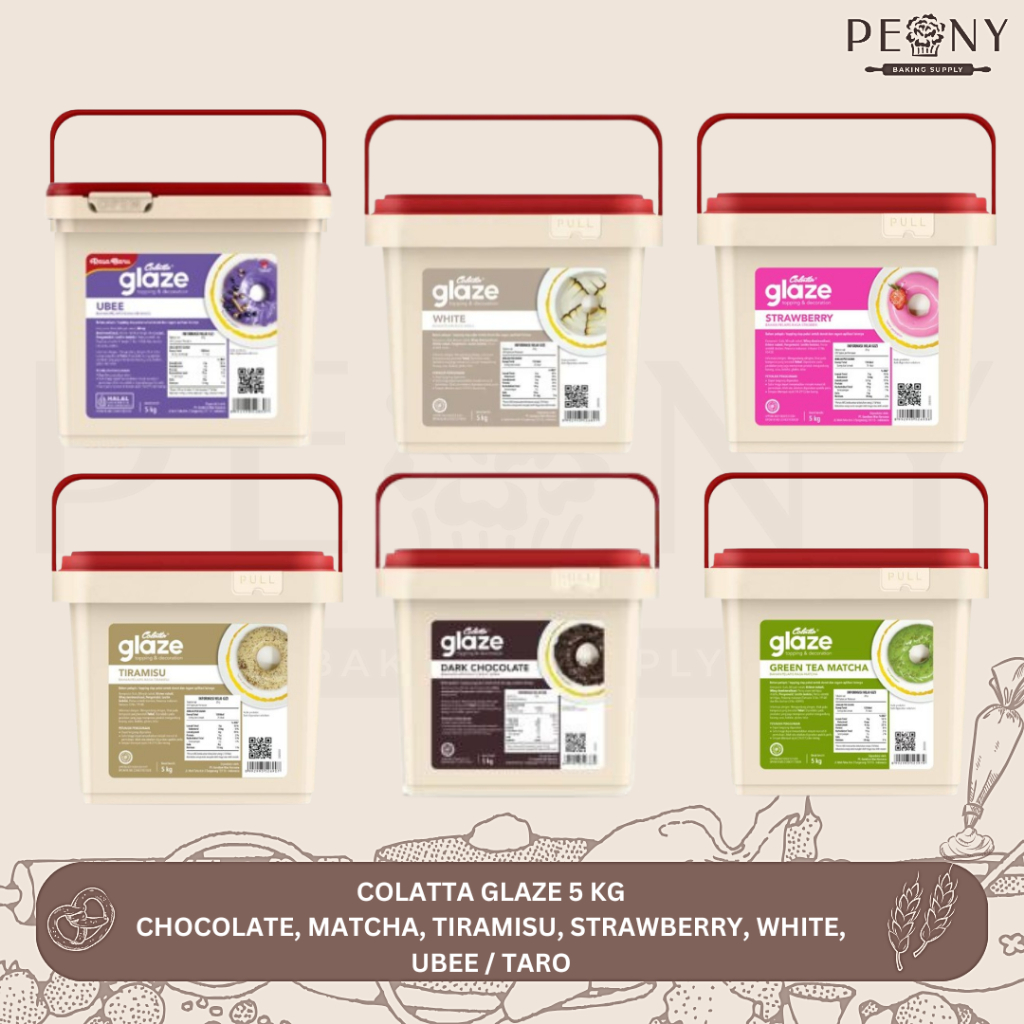 Jual (5 KG) COLATTA GLAZE UBEE, WHITE, STRAWBERRY, TIRAMISU, DARK ...