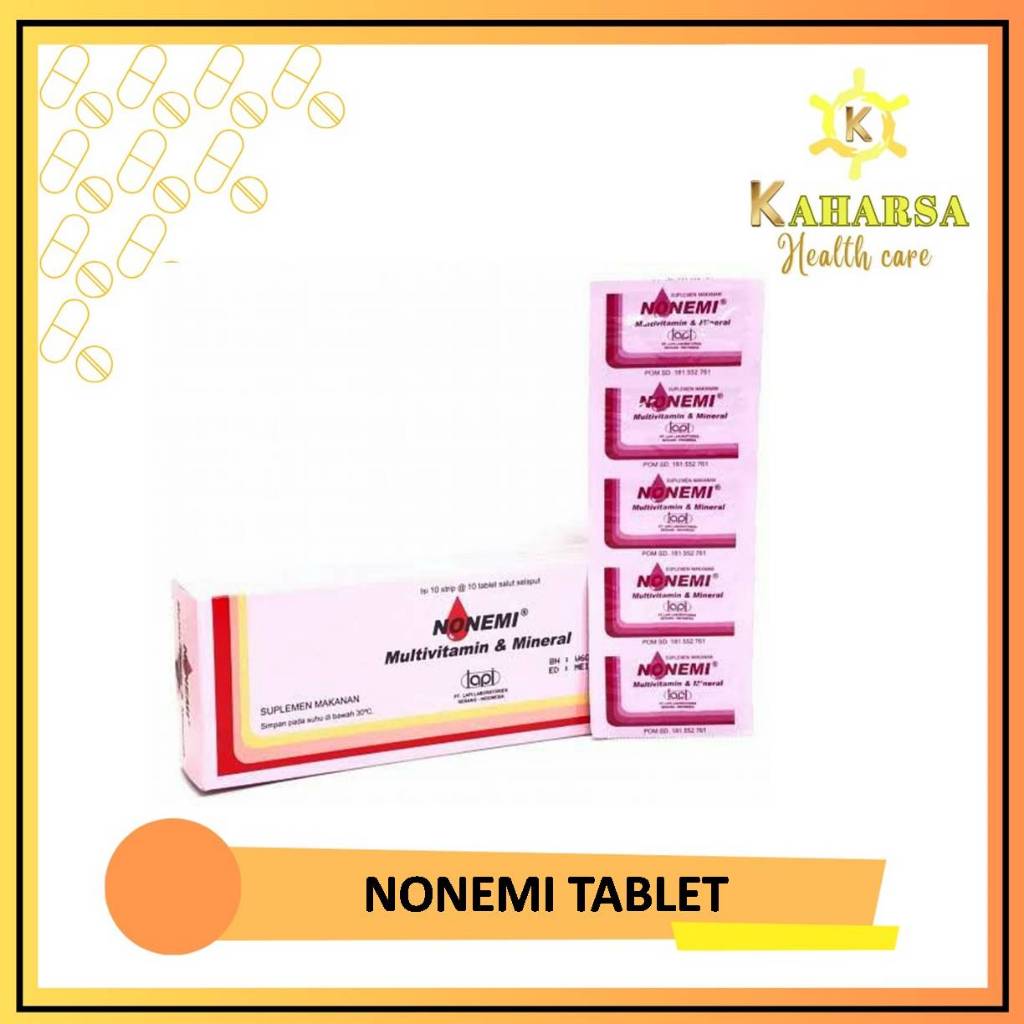 Jual NONEMI PERSTRIP 10 TABLET - VITAMIN PENAMBAH DARAH ANEMIA ...
