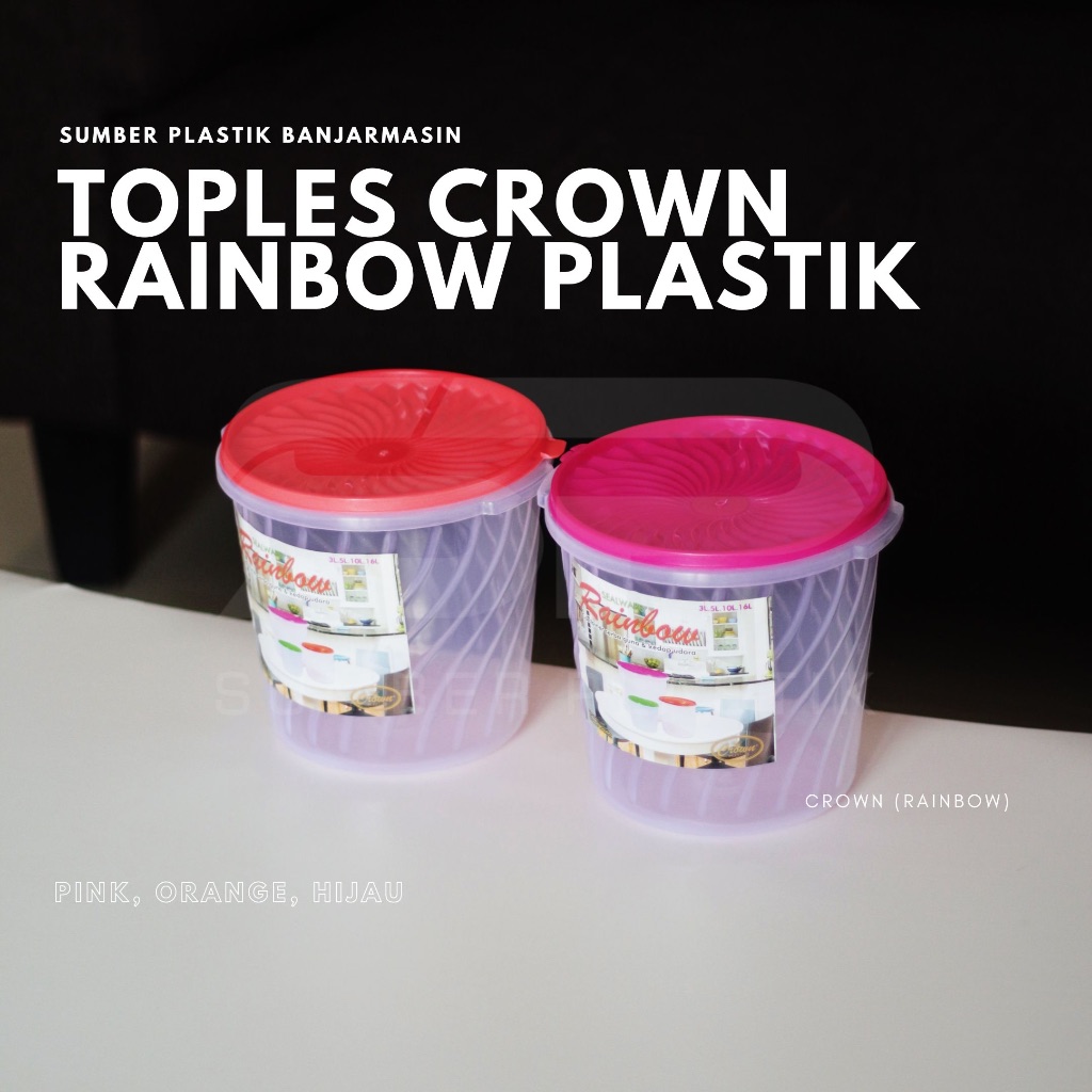 Jual Toples 3L 5L Rainbow Crown Wadah Makanan Snack 3 Liter 5 Liter ...