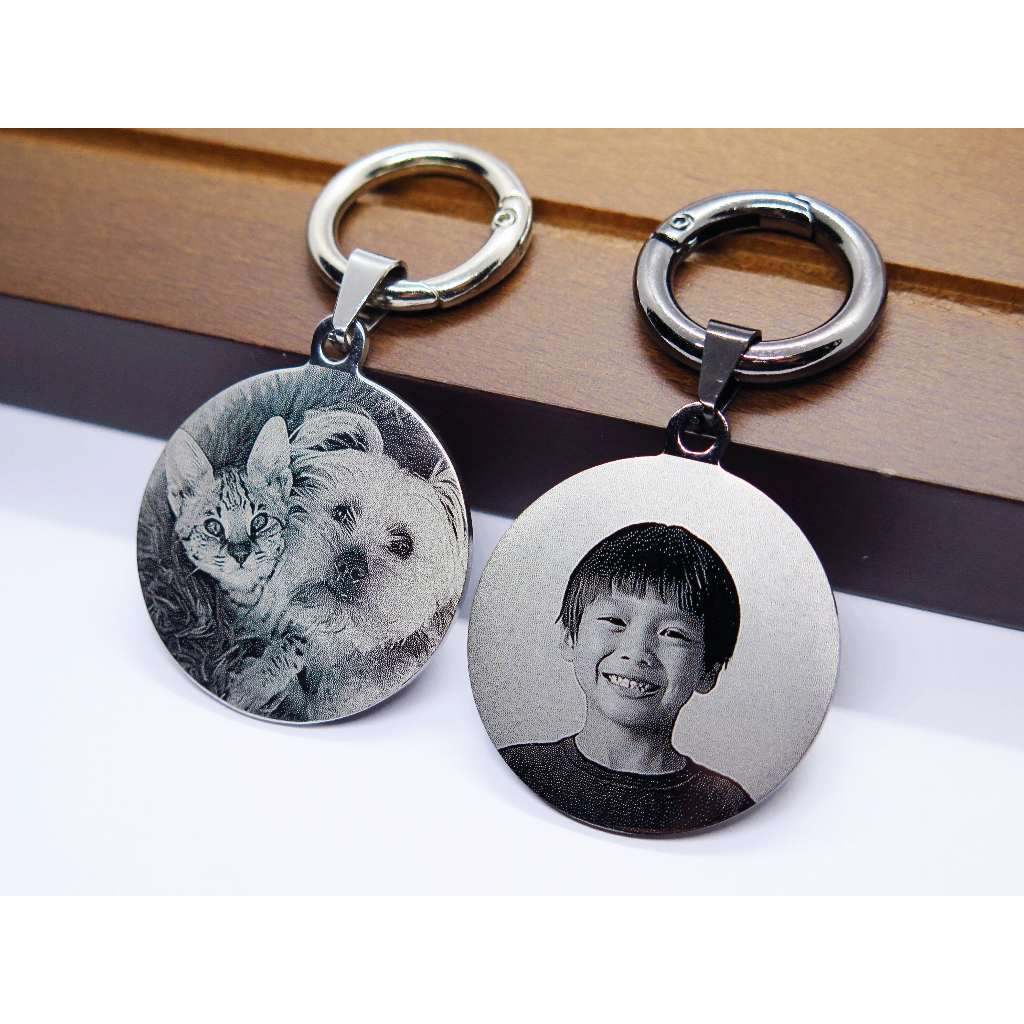 Jual Gantungan Liontin Stainless Steel Custom Laser Engraving (Round ...