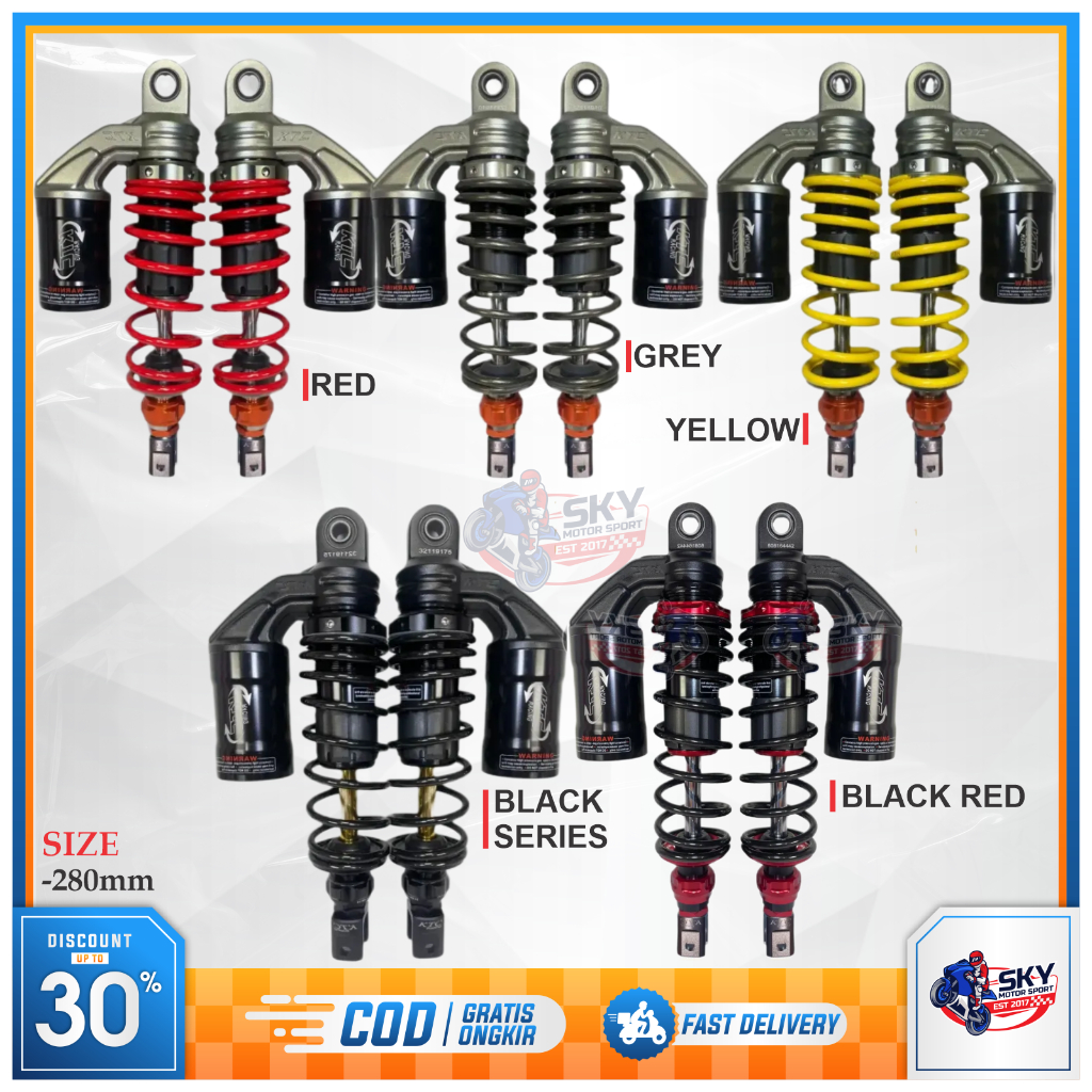Jual Shock Breaker KTC Onyx 280 mm Single Click All Aerox Nouvo ...