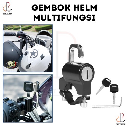 Jual Gembok Helm Tas Stang Sepeda Motor Bike Kunci Lock Pengaman Helmet ...