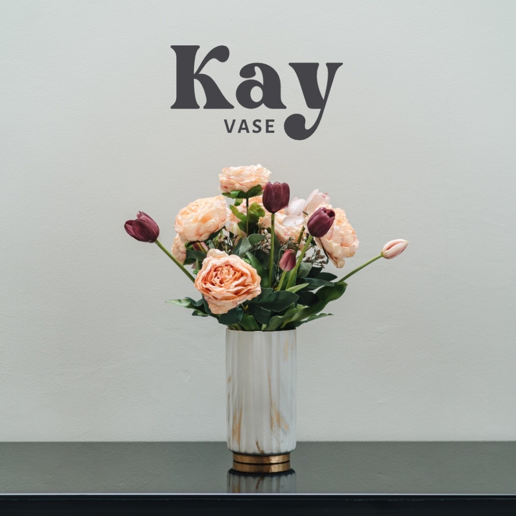 Jual [URBANE] KAY Vas Bunga Mewah Vase Emas Gold Modern Corak Marble ...