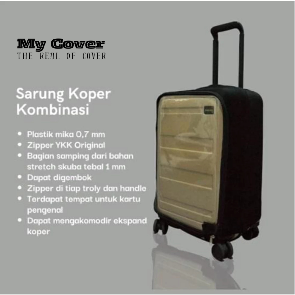 Jual Sarung Koper Luggage cover Pelindung Koper Plastik/Mika + Kain ...