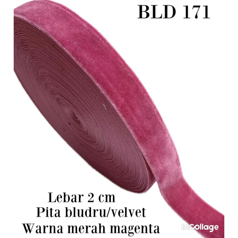 Jual per rol 15 meter pita bludru velvet warna merah fanta lebar 2 cm ...