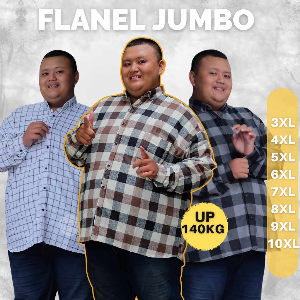 Jual LIVE ICW Kemeja Flanel Pria Lengan Panjang Jumbo Hem Kotak-Kotak Super Big size | Shopee ...