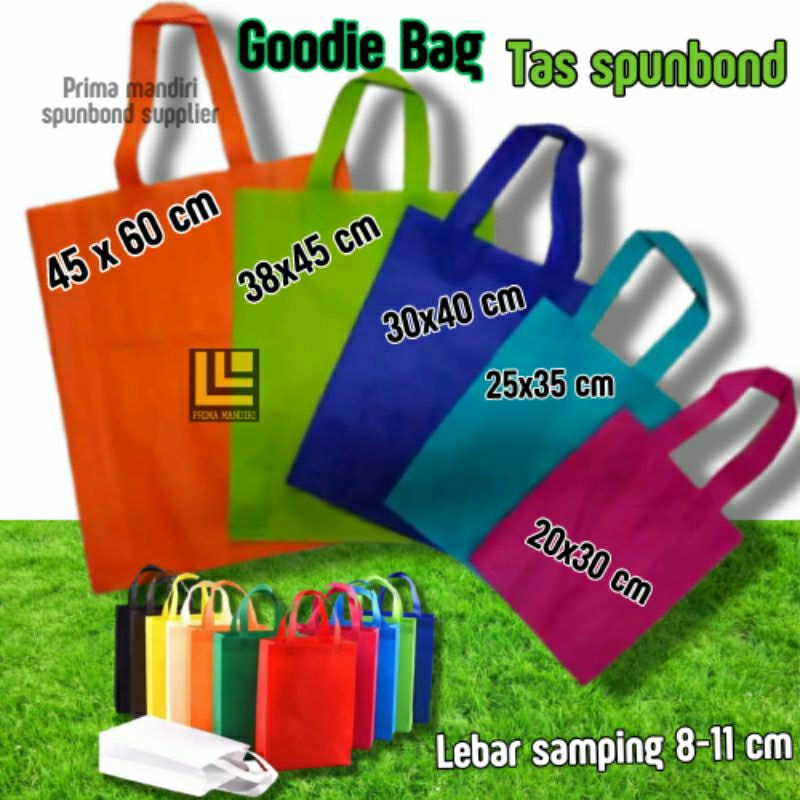 Jual (satuan) Goodie bag tas spunbond,tas souvenir size JUMBO (38x45x10),besar (30x40x10),kecil ...