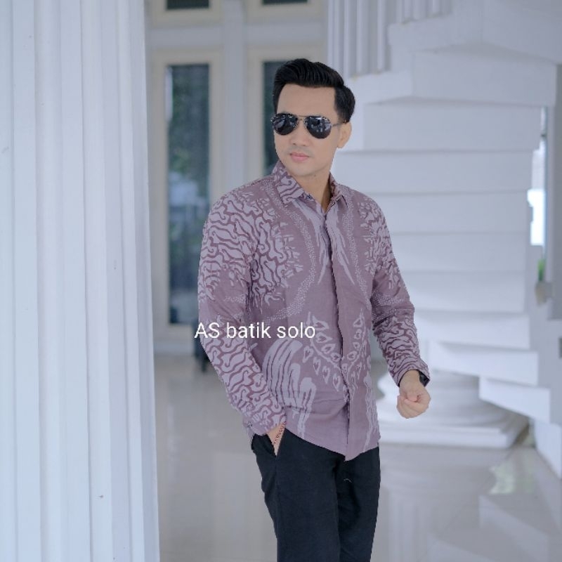 Jual Kemeja pria batik lengan panjang,Atasan batik,batik pria slimfit ...