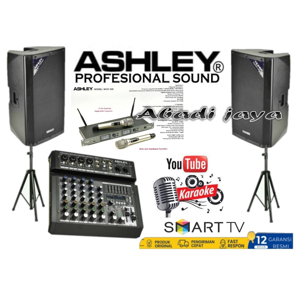 Jual paket sound system ashley act600pro 15 inch premium 6 mcr168 ...