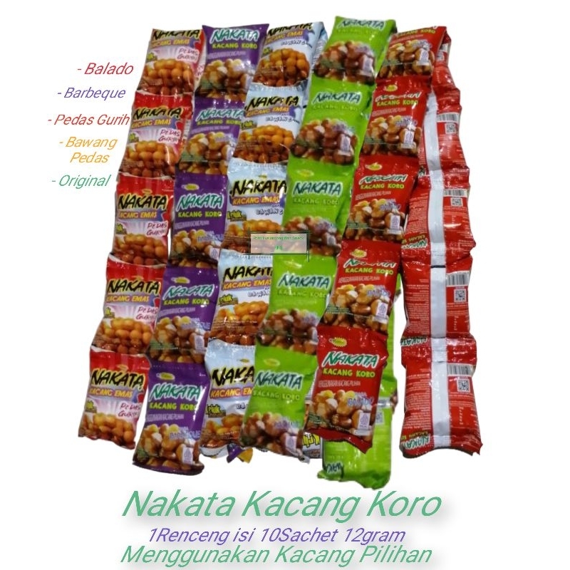 Jual NAKATA Kriuk Kacang Emas / Koro Renceng isi 10 Sachet 12gram ...