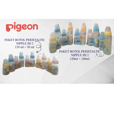 Jual BOTOL SUSU PIGEON STANDART NECK PERISTALTIC MM 50ml / 120ml / 240ml | Shopee Indonesia