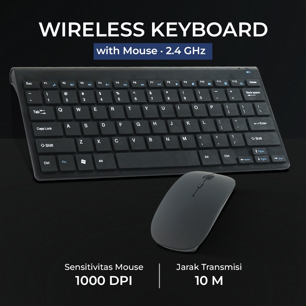 Jual Kimsnot Wireless Keyboard Mouse Combo 2.4G - JP106 | Shopee Indonesia