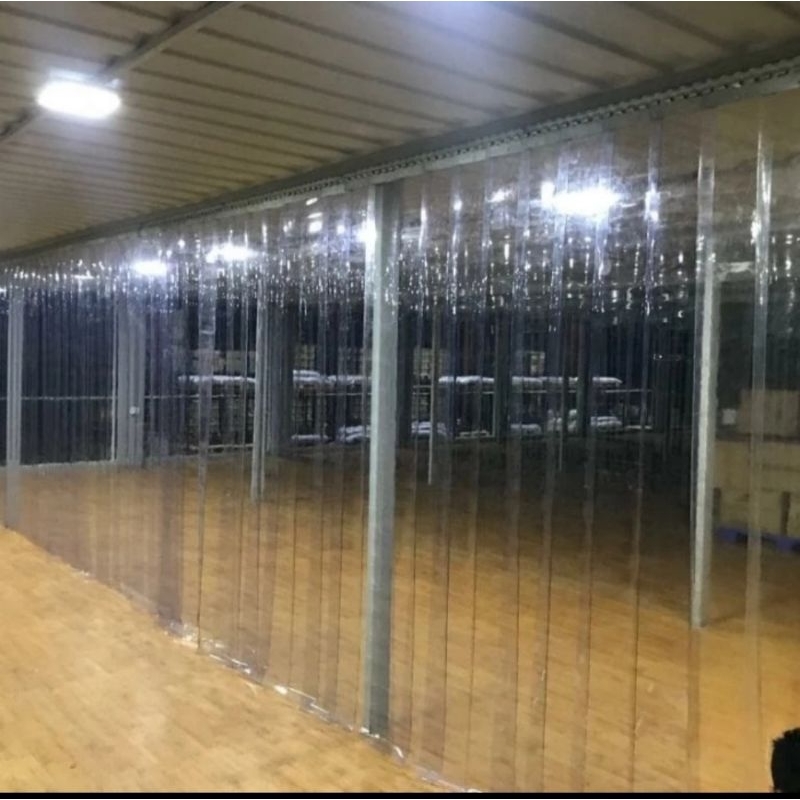 Jual TIRAI PLASTIK PVC CURTAIN PAKET Blue Clear/Bening.Lengkap Bracket ...