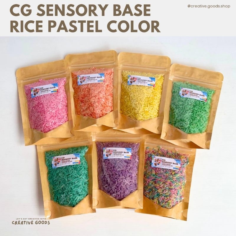 Jual 100g 250g 500g CG Sensory Base Rice / Beras Sensori Rainbow dan pastel | Shopee Indonesia
