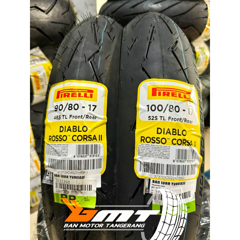 Jual Paket Pirelli diablo rosso corsa II 2 uk 90/80-17 & 100/80-17 Soft Compound | Shopee Indonesia