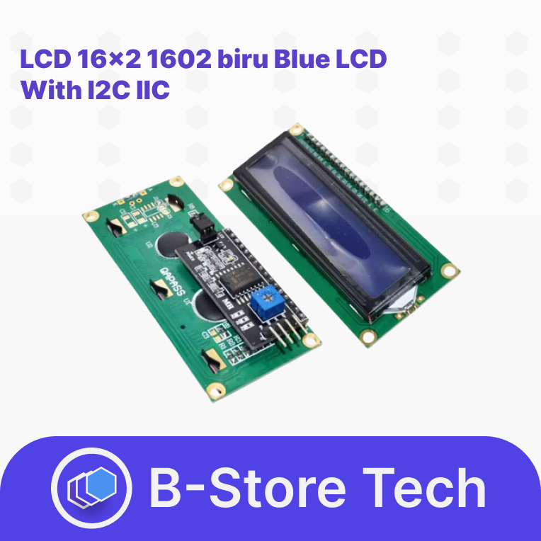 Jual LCD 16x2 1602 biru Blue LCD With I2C IIC Module Arduino | Shopee Indonesia