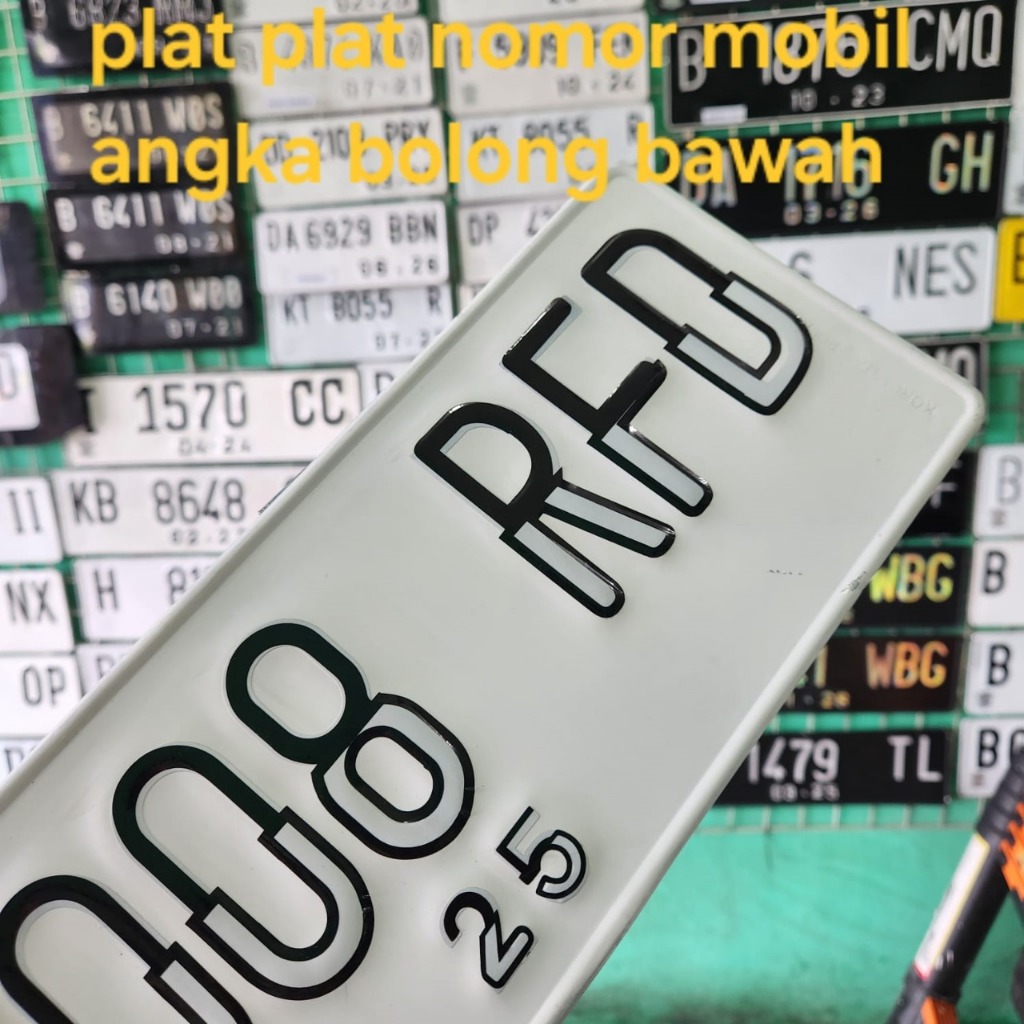 Jual PLAT MOBIL PUTIH ANGKA VARIASI BOLONG BAWAH | Shopee Indonesia