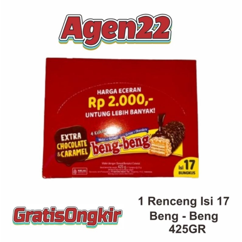Jual Beng Beng Wafer Chocolate 25gram (17 Pcs) | Shopee Indonesia